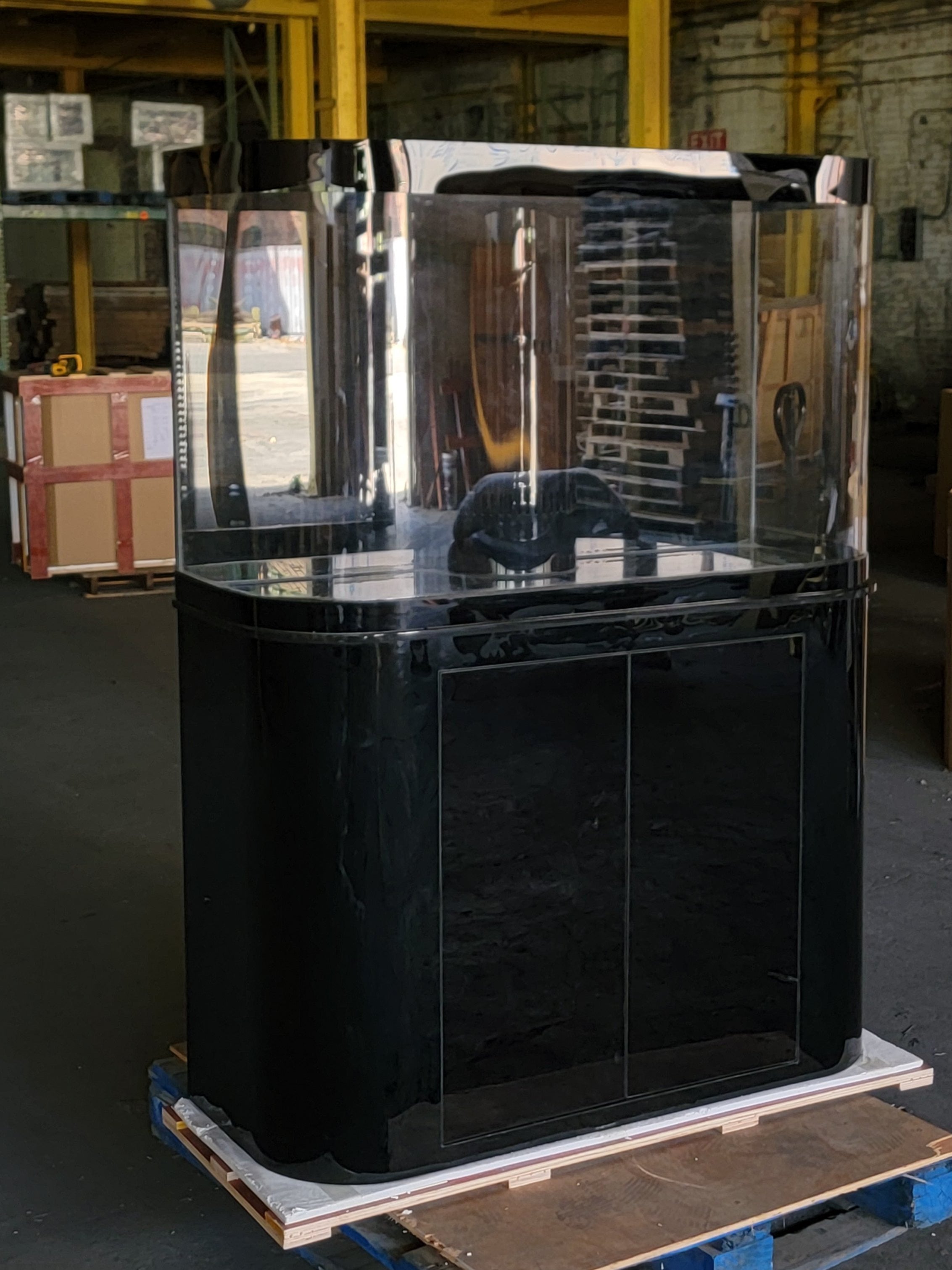 Shop 120g Curved Panoramic Flat Bowfront Glass Reef-Ready Aquarium in ...