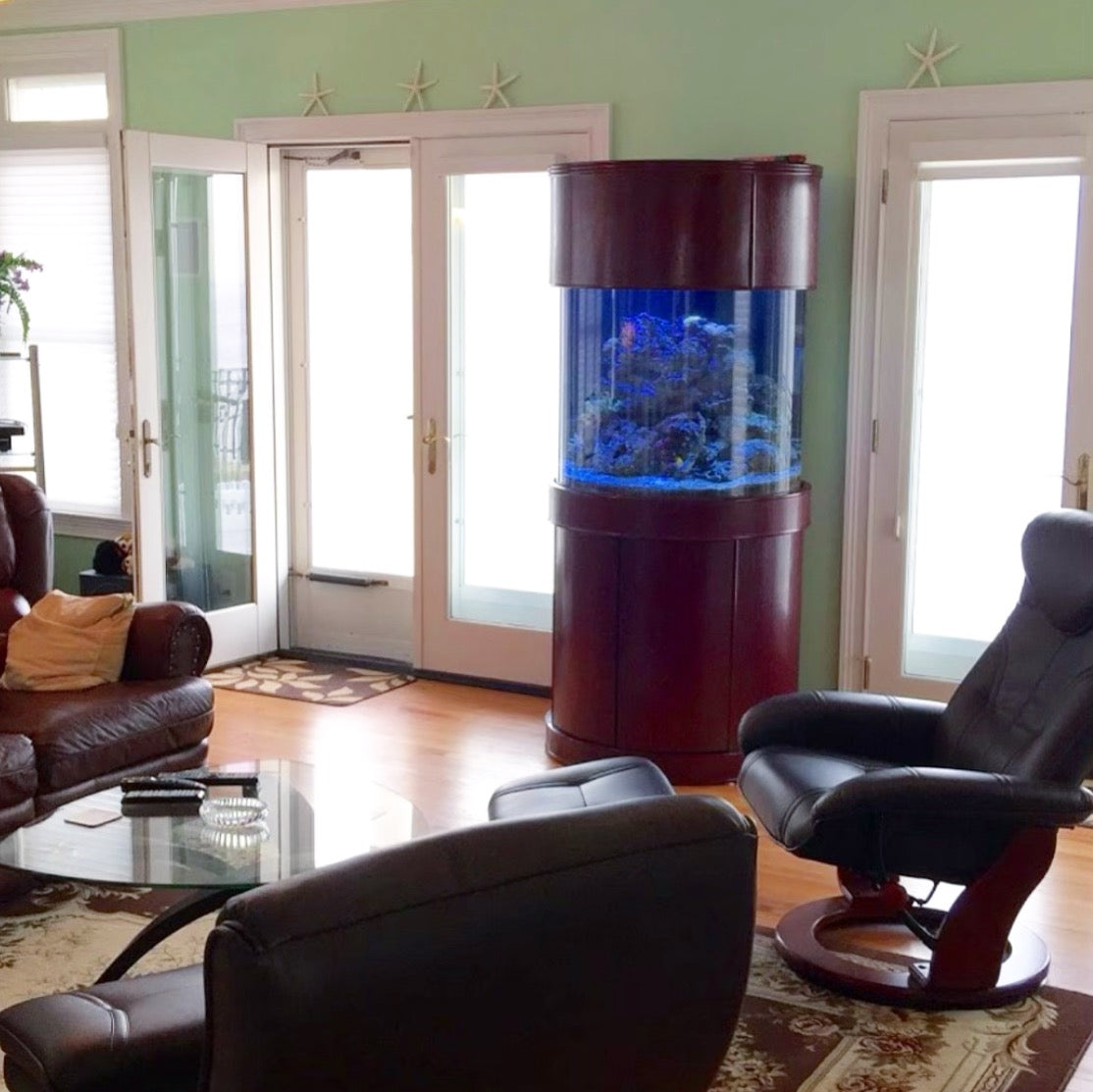 Shop 90 Gallon Glass 3/4 Cylinder Round Aquarium With Stand and Canopy ...