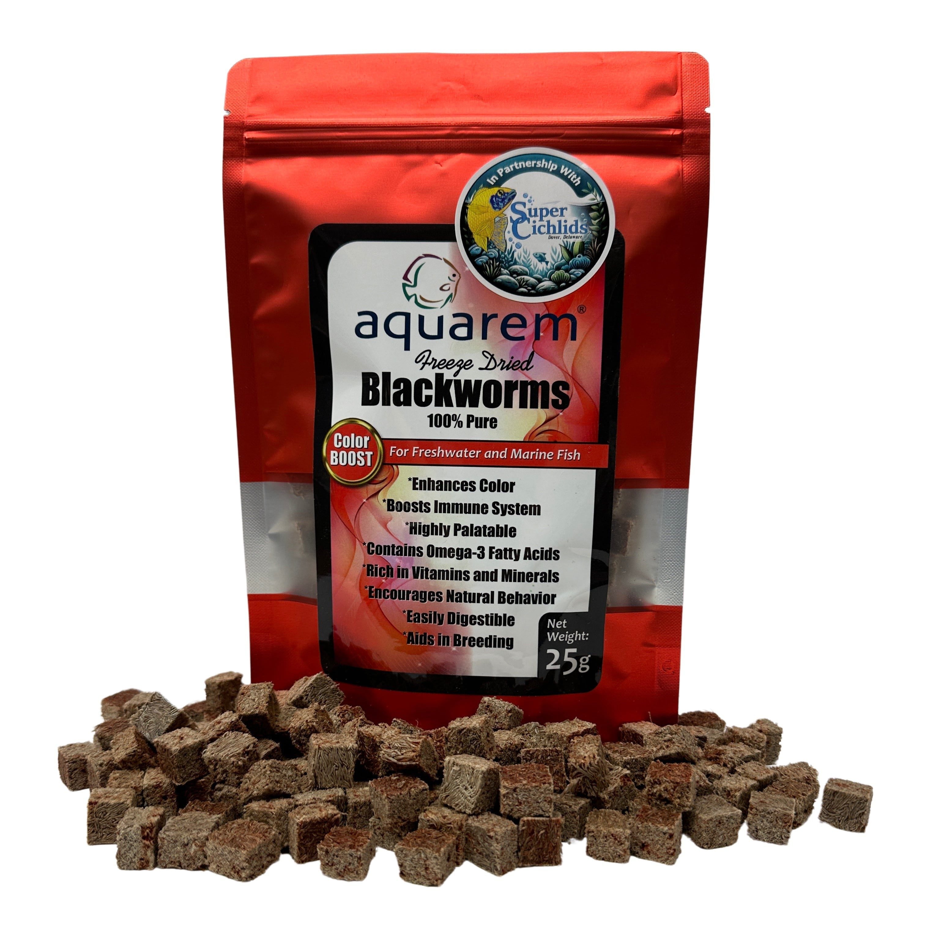 Shop Super Cichlids Freeze-Dried Blackworms with Color Boost (All ...